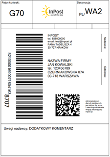 New design of the InPost Kurier label | InPost